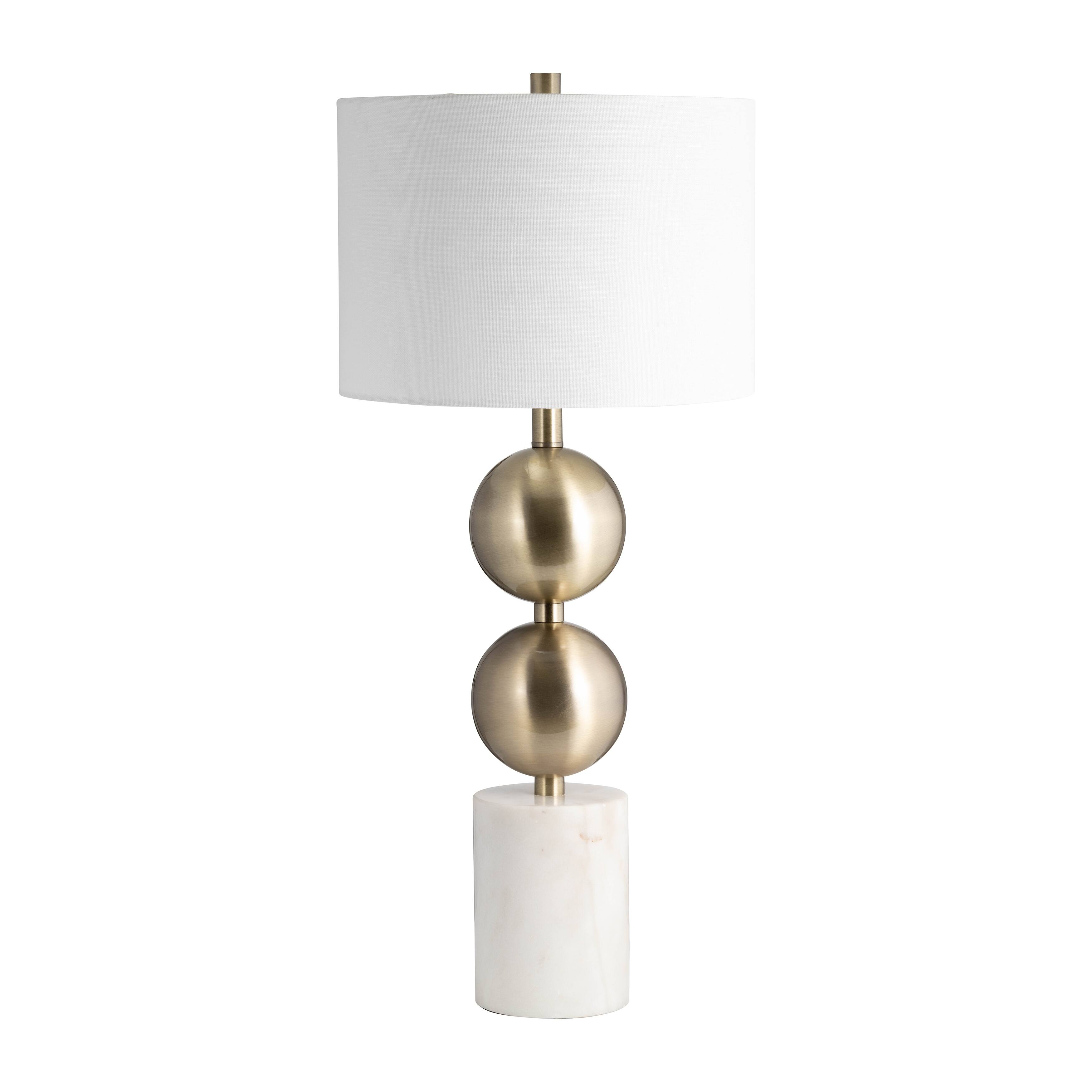 Sagebrook Home Modern Neutral Marble, 31" Stacking Orbs Table Lamp, Gold/White - 13.5" x 13.5" x ...